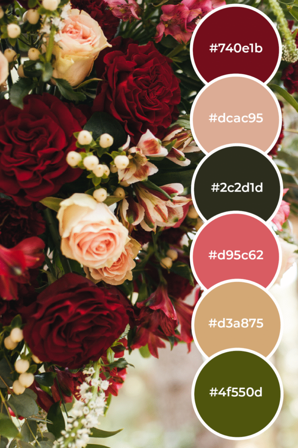 5 Color Palettes to Inspire Your Maroon Wedding - Whitetail Wedding